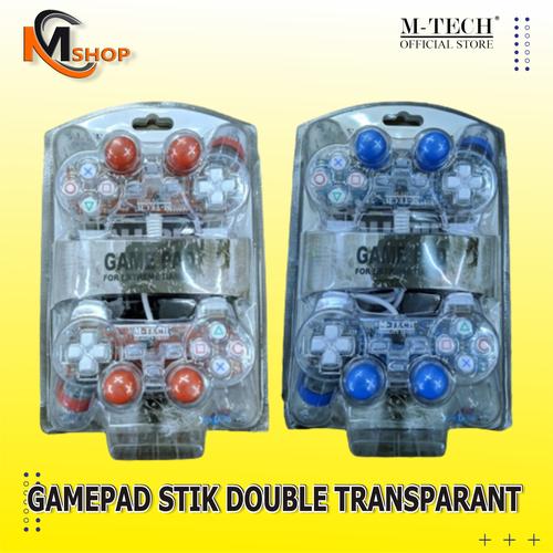 Jual Game Pad Double transparan X Shock 2 stick pc double lampu - Merah ...