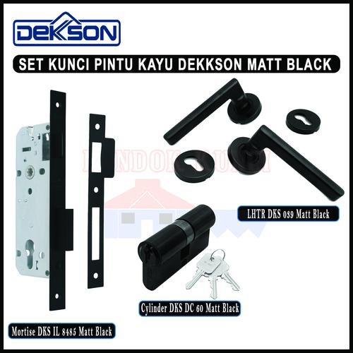 Jual Kunci 1 Set Pintu Kayu Dekkson 8485 IL Matt Black Cyl Handle 039 ...