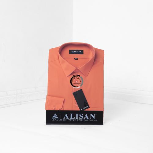 Jual Kemeja Alisan Lengan Panjang | Merah Bata Polos Reguler 100% ...