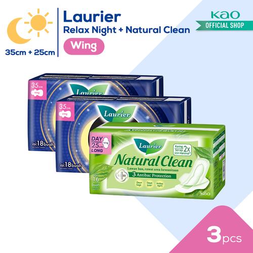 Promo Laurier Natural Clean 16s + Relax Night 18s Twinpack - Pembalut ...