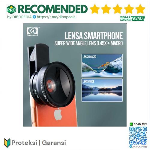 Jual Lensa Kamera HP - Wide Angle Lens 0.45x Macro 12.5x for Smartphone ...