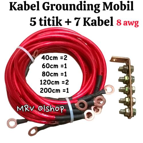 Jual 5 Titik Ground Wire Kit Kabel Grounding Mobil 8 AWG - Kab ...
