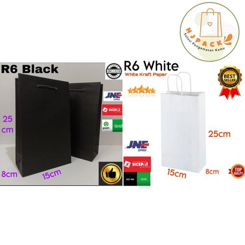 Jual Paperbag Polos Hitam Putih R6 15x8x25 Tas Kertas Souvenir Goodie ...