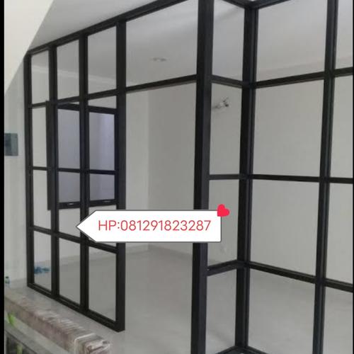 Jual partisi ruangan kaca 5 mm dan frame aluminium YKK 3 inchi ...