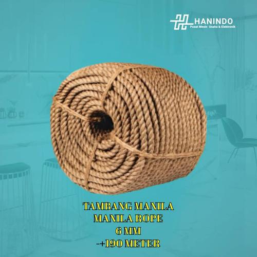 Jual Tali Tambang Manila Rope 6mm x 190m x 5kg Tampar Dadung POWERTEC ...
