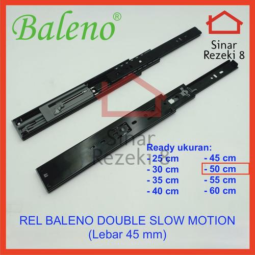 Jual Rel Laci SLOW MOTION 50 CM Double Track Ball Full Extension Soft ...