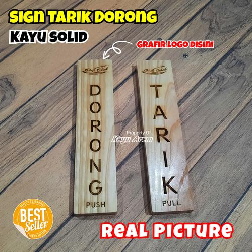 Jual Signage Tarik Dorong Kayu / Tulisan Tanda Pintu Custom Grafir Logo ...