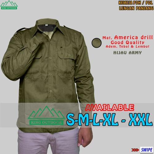 Jual KEMEJA DINAS HARIAN PDH WARNA HIJAU ARMY LENGAN PANJANG | SERAGAM ...