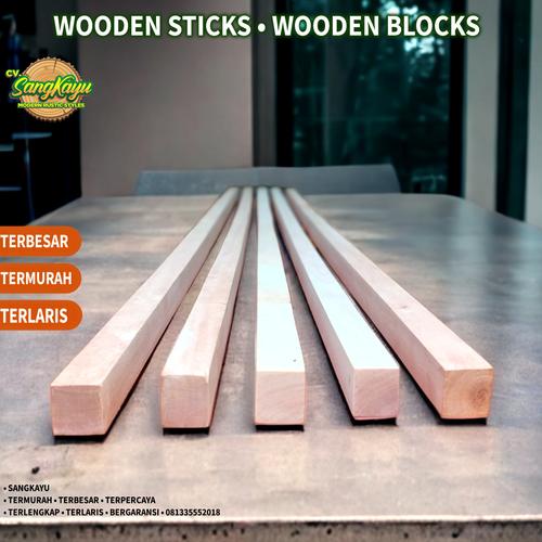 Jual Stik kayu papan list kayu 100x3x3 cm wooden stick bsf reng kayu ...