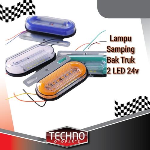 Jual Lampu Led Samping Bak Truk Oval 12 Led 2 Warna 24v - Merah, 12 ...