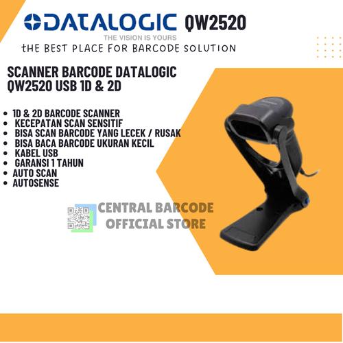 Jual Barcode Scanner Datalogic QW2520 1D 2D Imager USB+Stand GARANSI ...