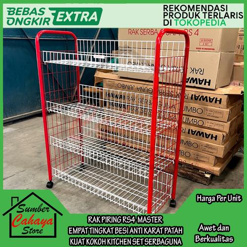Promo [KARGO] RAK PIRING RS4 MASTER EMPAT TINGKA KITCHEN SET ANTI KARAT ...