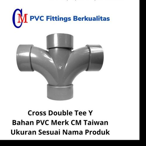 Jual double tee Y Cross TY T Y 4" x 2" inch PVC D CM Taiwan PVC ...