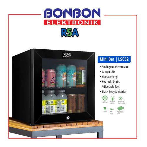 Promo RSA Mini Showcase Portable LSC52 / LSC-52 Display Cooler Minibar ...