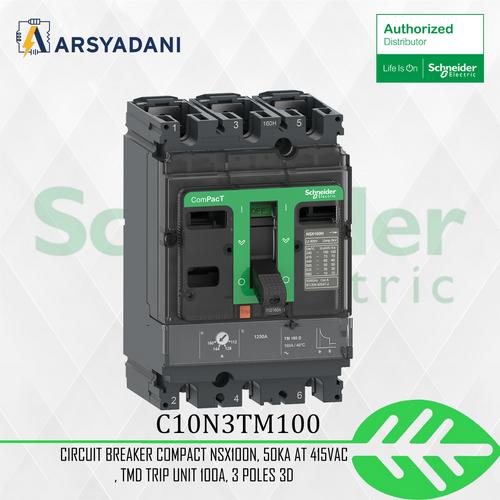Promo C10N3TM100 - MCCB 3P, 70-100A, 50KA TM100D NSX100N - Schneider ...