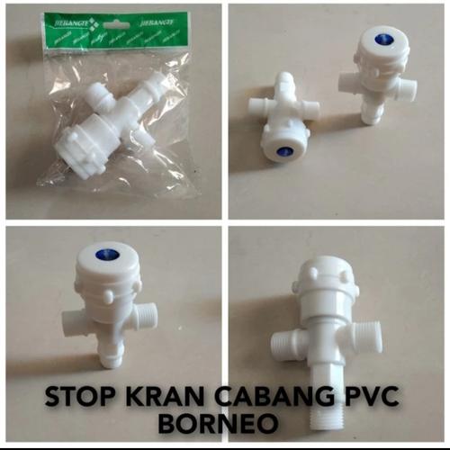 Jual Stop kran cabang pvc plastik putih. / stop kran cabang plastik ...