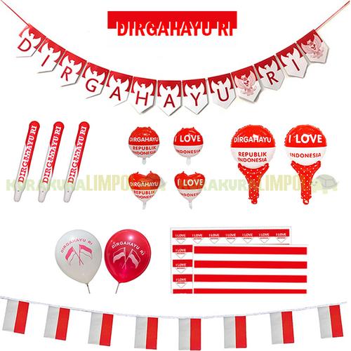 Jual Banner Segilima Dirgahayu RI Bendera Balon Foil Pentungan Tepuk ...