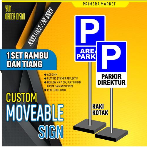 Jual PREORDER MOVEABLE SIGN TIANG KOTAK 120 CM atau 150 CM - RAMBU 40 X ...