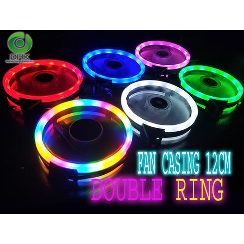 Jual IMMORTAL FAN CASING 12CM RGB DOUBLE RING COOLING FAN CASE - Putih ...