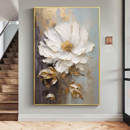 Jual Lukisan Bunga Gold white 60x90 + Frame - 60x90 - Kab. Bandung ...