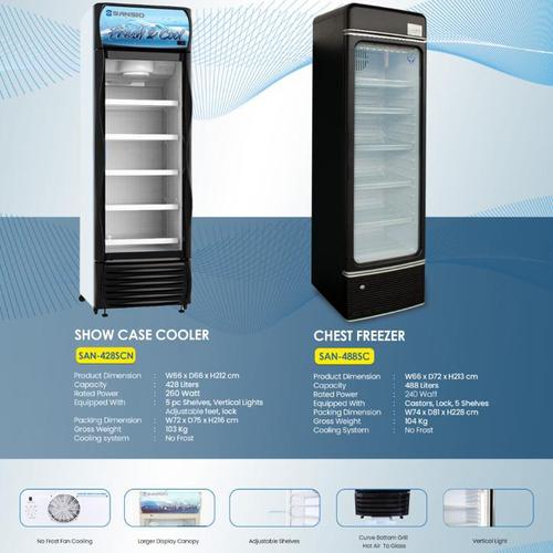 Jual SANSIO SHOWCASE COOLER 1 DOOR TIPE SAN-428 SC LEMARI PENDINGIN 1 ...