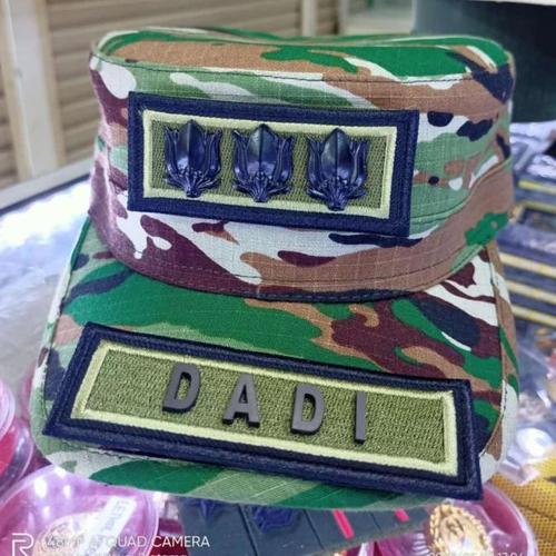 Jual TOPI PET KOMANDO MATRA DARAT + NAMA DAN PANGKAT KOLONEL GUSTAF.X ...