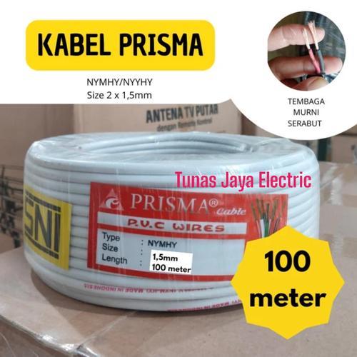 Jual Kabel Serabut NYMHY 2x1,5mm PRISMA Cable @100M Full Tembaga Murni ...