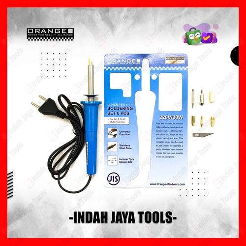 Jual ORANGE Solder Multifungsi Set 8 Pcs 30 Watt Alat Ukir Kayu Patri ...