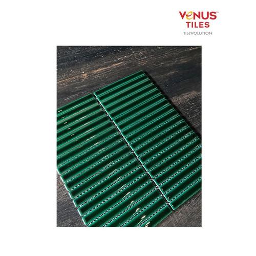 Jual Mosaic Venus Tiles Type Pottery Linea Striped Ice Green - Kota ...