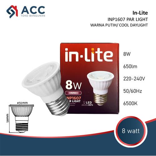 Jual InLite PAR Light COB Fitting E27 Lampu LED Spot COB INP1607 8W ...