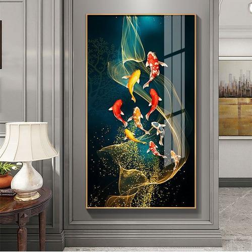 Jual lukisan ikan koi modern hiasan dinding rumah,kantor,dan lainnya ...