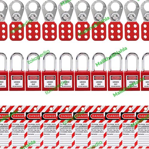 Jual Lockout TAGOUT KIT with Hasps, Loto Tags, Red Padlock 3 in 1 - 1 ...