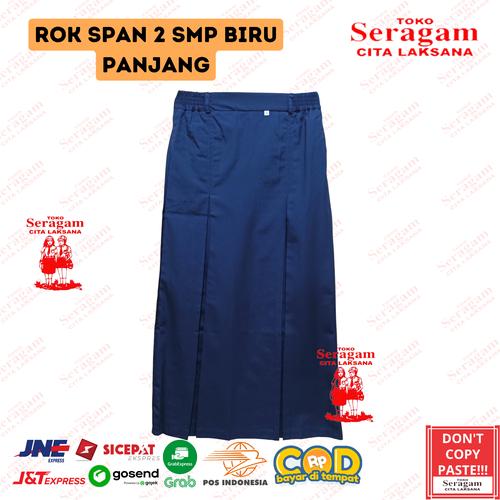 Jual Rok Span 2 Panjang SMP Biru / Rok Biru Span 2 Panjang SMP - M ...