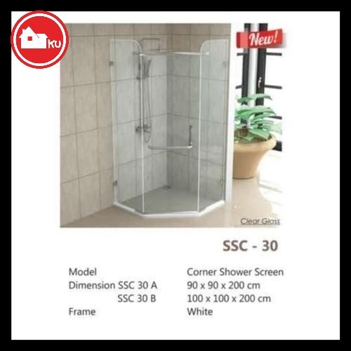 Promo SHOWER BOX MERIDIAN SSC 30 WHITE FRAME RUANG KACA KAMAR MANDI ...