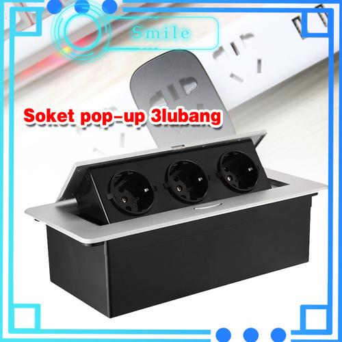 Jual Stop Kontak Meja Meeting 3 Socket Pop-Up Stop Kontak Tanam Meja EU ...