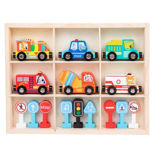 Jual magnetic wooden train mainan kereta magnet bahan kayu pretend ...