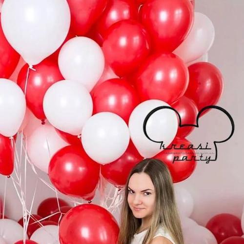 Jual Balon Latex Doff Merah Putih Polos / Balon Merah Putih / Balon HUT ...