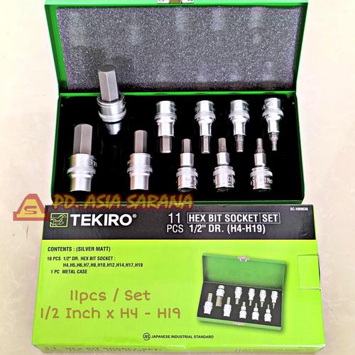 Jual Hex Bit Socket 1/2" Inch 11pcs Set TEKIRO SC-HB0638 Mata Kunci Sok L Wrench - Kab ...