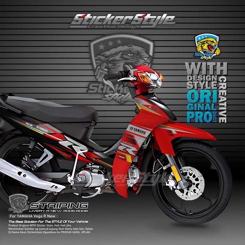 Jual Decal Stiker Striping Variasi Motor Yamaha Vega R New Tahun 2005 ...