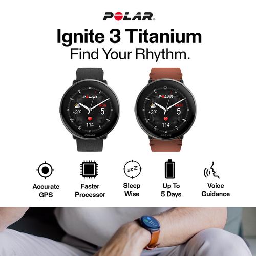 Promo Smartwatch Polar Ignite 3 Titanium - Garansi 2 Tahun - LEATHER ...