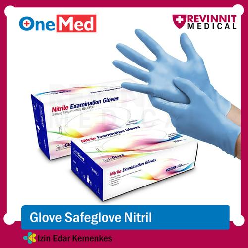 Jual Sarung Tangan Nitrile Blue / Glove Nitril SGN OneMed box isi ...