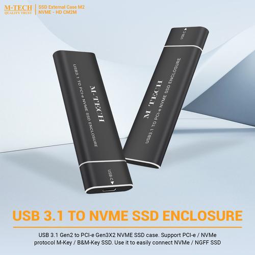 Promo CASE SSD Enclosure Casing SSD M2 NVME M-TECH USB 3.1 to M.2 NVME ...