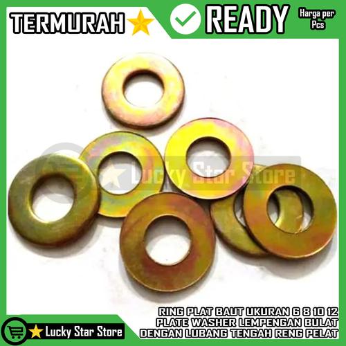 Jual Ring Plat Kuning Reng Baut Baud Pengencang Pelat Plat Washer Kunci ...