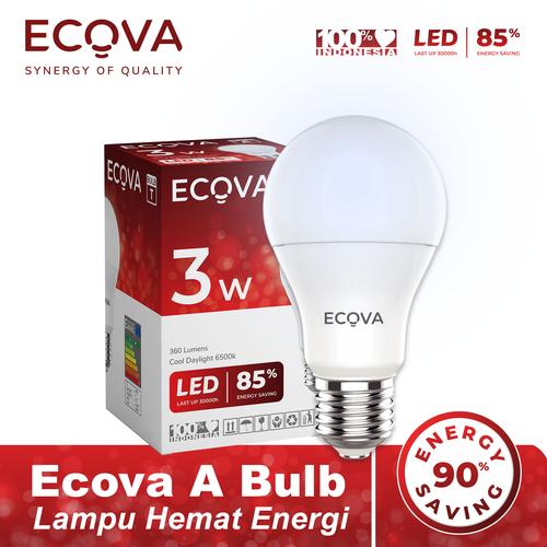 Jual LAMPU LED ECOVA A BULB COOL DAYLIGH 6500K TERANG HEMAT & TAHAN ...