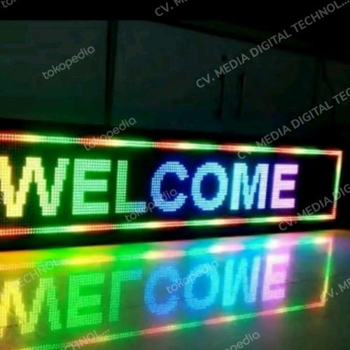 Jual Huruf Berjalan Running Text Raning Teks WiFi RGB Full Color 1 Sisi ...
