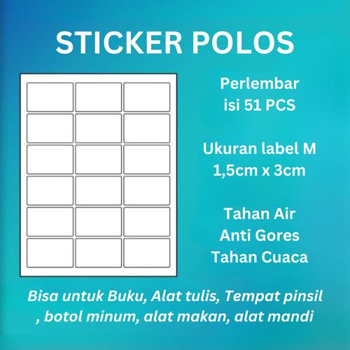 Jual Sticker Polos Waterproof Sticker Botol Buku kotak bekal makan ...