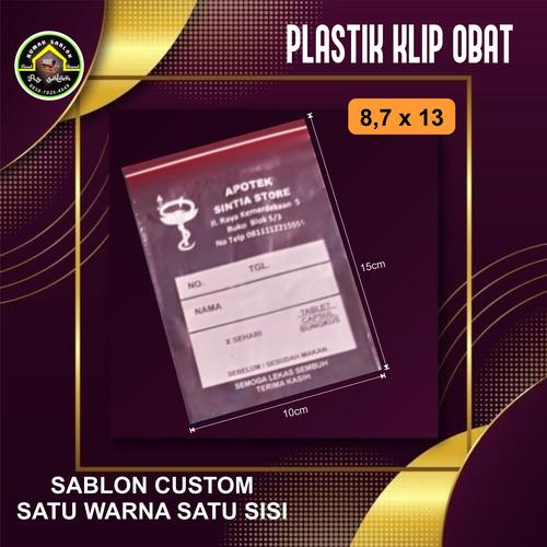 Jual plastik klip obat 8,7x13, sablon custom satu warna - Kab. Bogor ...