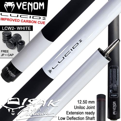 Jual Venom Lucid Carbon LCW White Cue Uniloc Low Deflection Stick ...