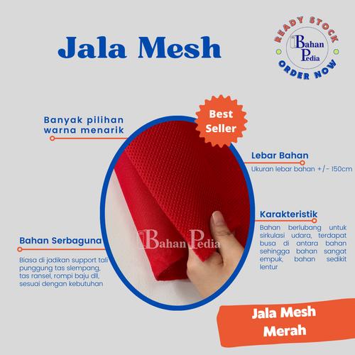 Jual [Meter] Bahan Kain Jala Mesh Double Jaring Busa 100 x 140 cm ...