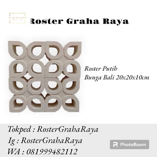 Jual Roster Putih Bunga Bali/20x20cm/tampias/lubang angin/minimalis ...
